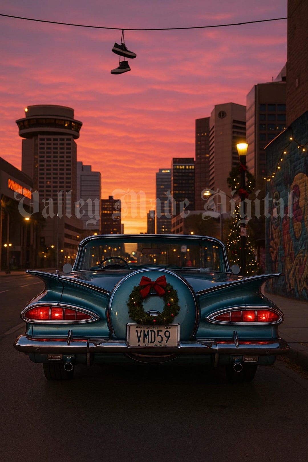 1959 Impala Christmas Lowrider Wallpaper – Phoenix Sunset Downtown ...