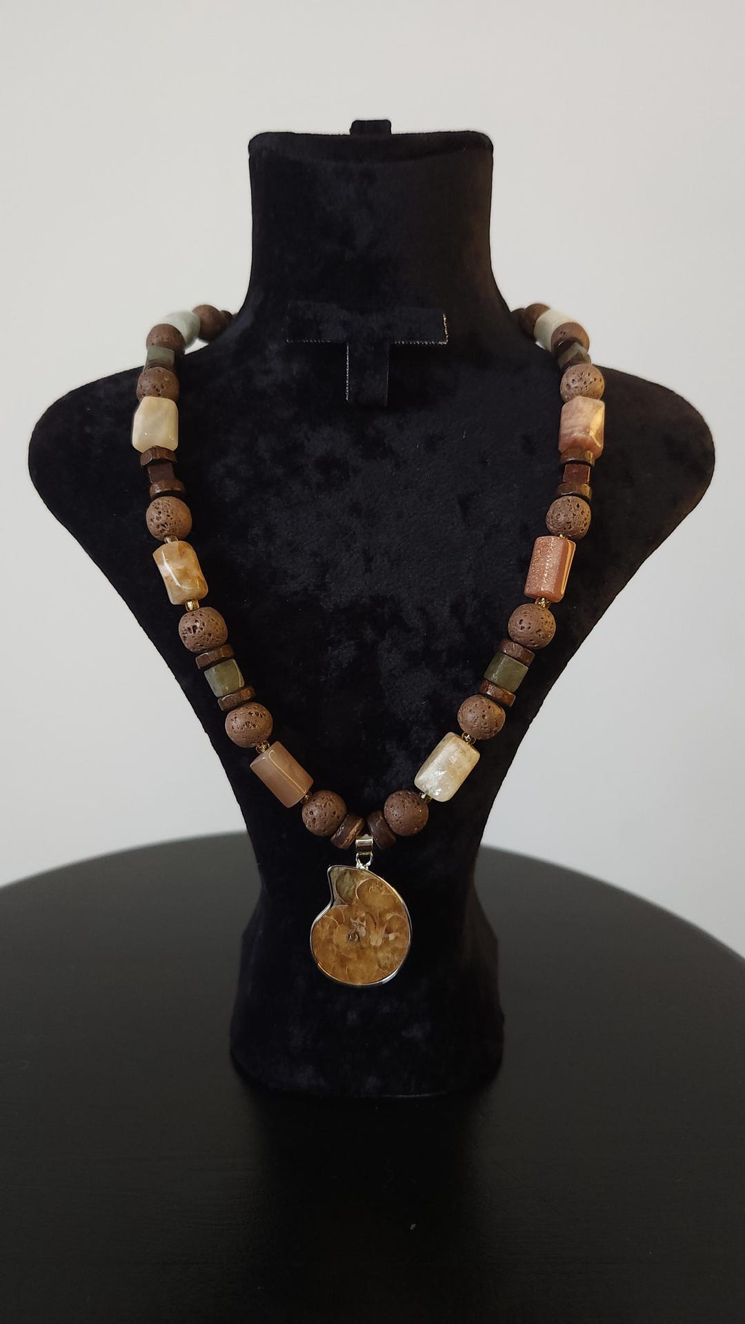 Bohemian Gaia Luna Natural Stone Necklace - Etsy