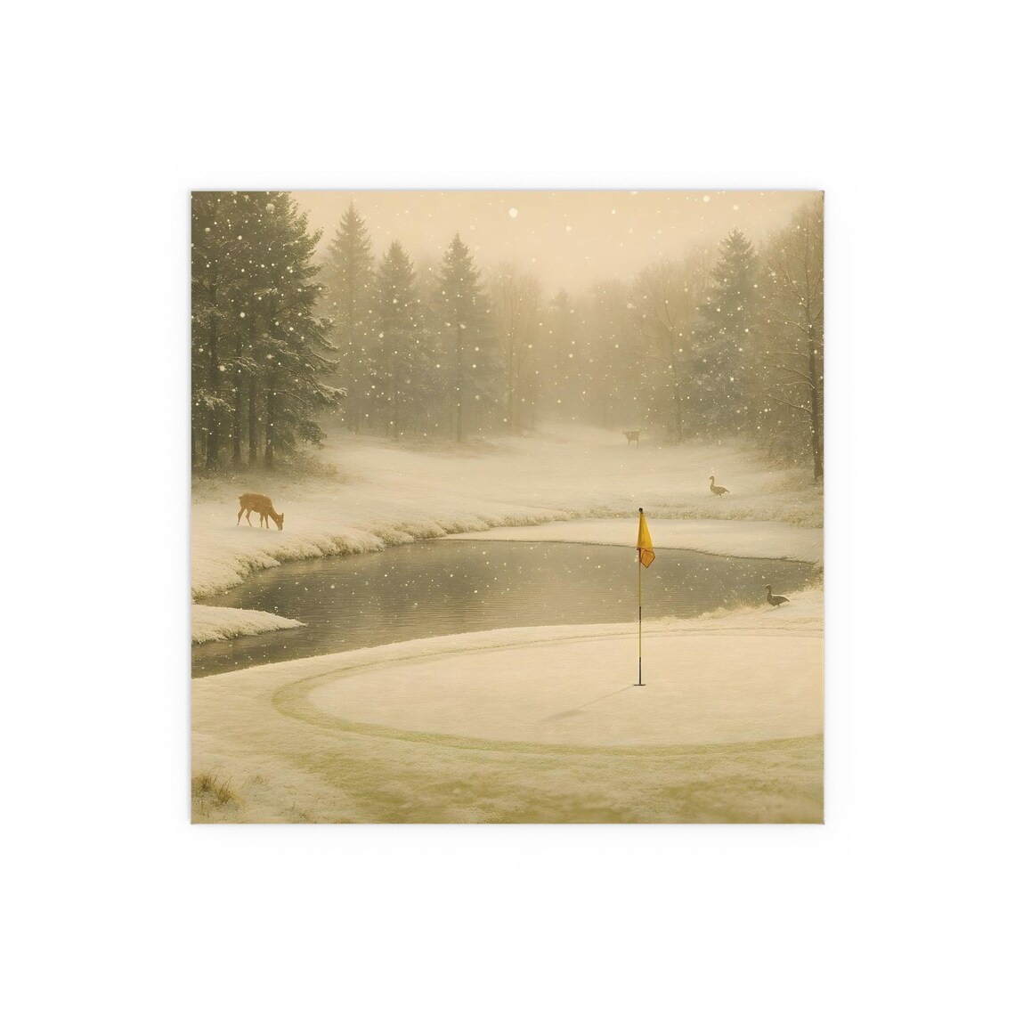 Snowy Golf Course Poster | Silk Wall Art Indoor Outdoor - Etsy