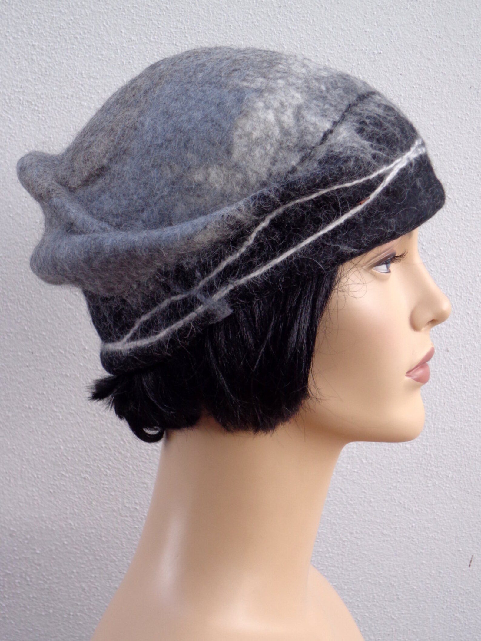Beautiful Grey Women Beret, Grey Felt Beret, Elegant Winter Hat, Retro ...