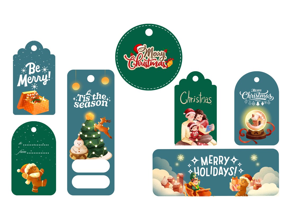 2026 Merry Christmas Gift Tag Bundle, Pack of 5, Holiday Tags ...