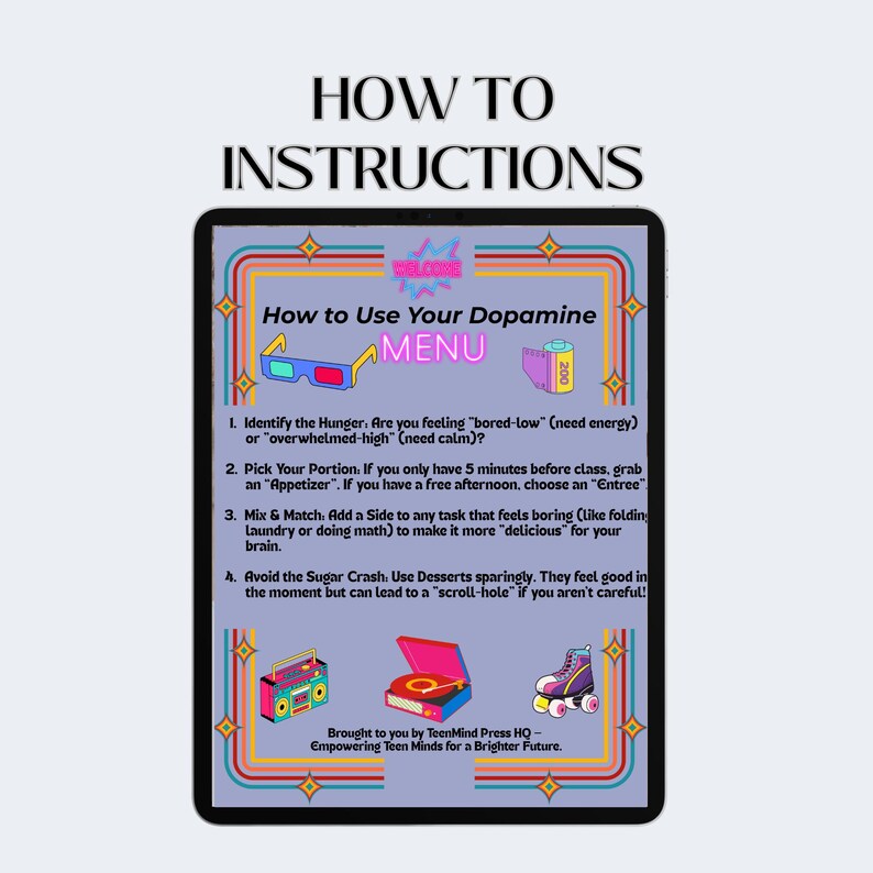 ADHD Dopamine Menu for Teens | Executive Functioning Tool (digital ...