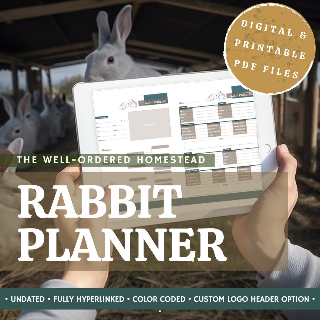 HOMESTEAD RABBIT PLANNER - Digital and Printable Homestead Management ...
