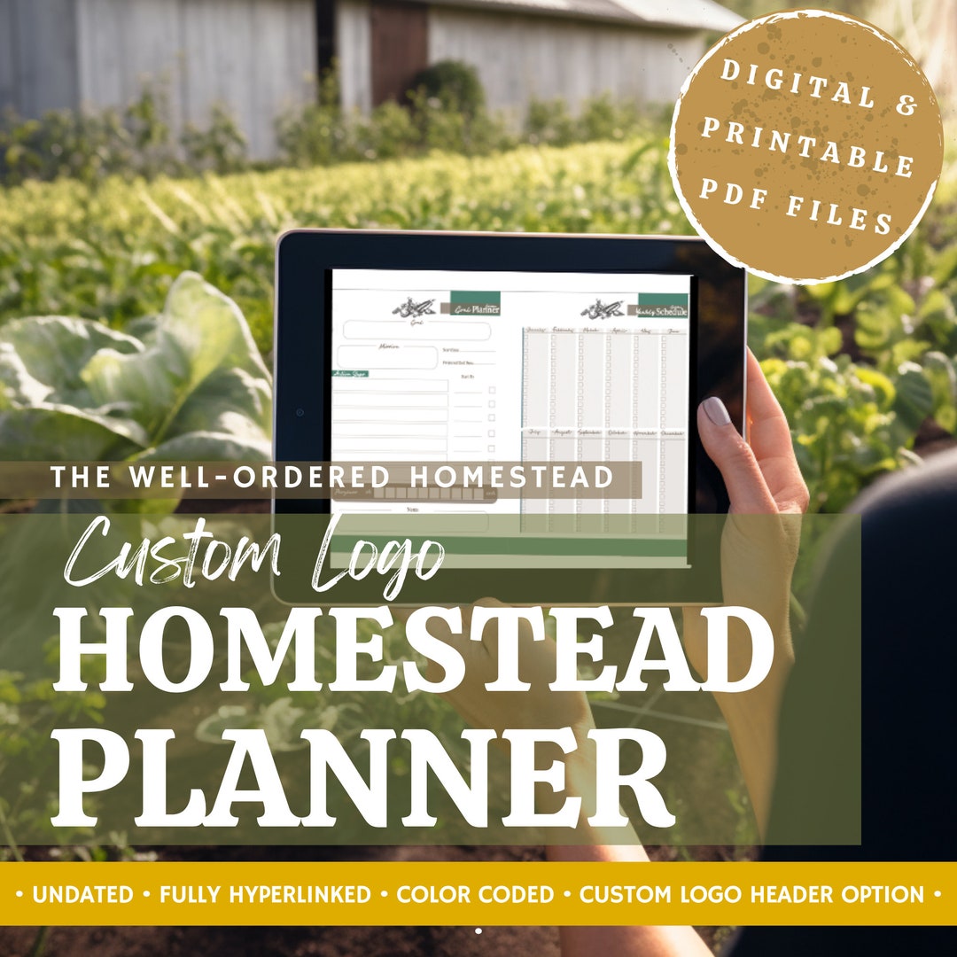 CUSTOM LOGO** Complete Homestead Planner - Digital and Printable ...