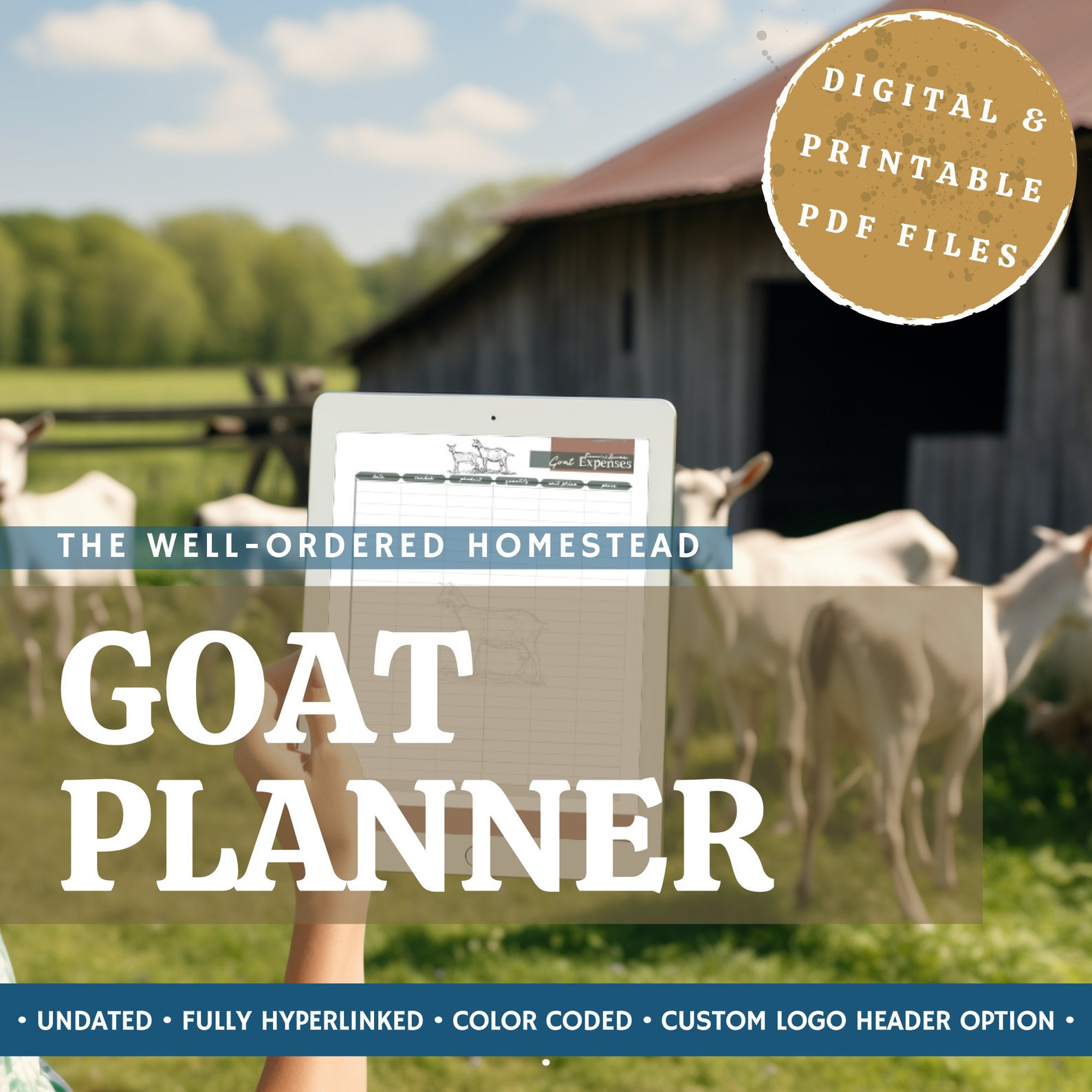HOMESTEAD GOAT PLANNER Digital Printable Homestead Management Pdf ...