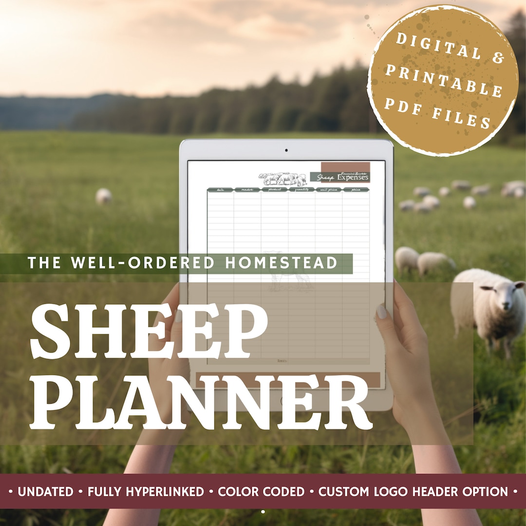 HOMESTEAD SHEEP PLANNER -digital + Printable Homestead Management Pdf ...
