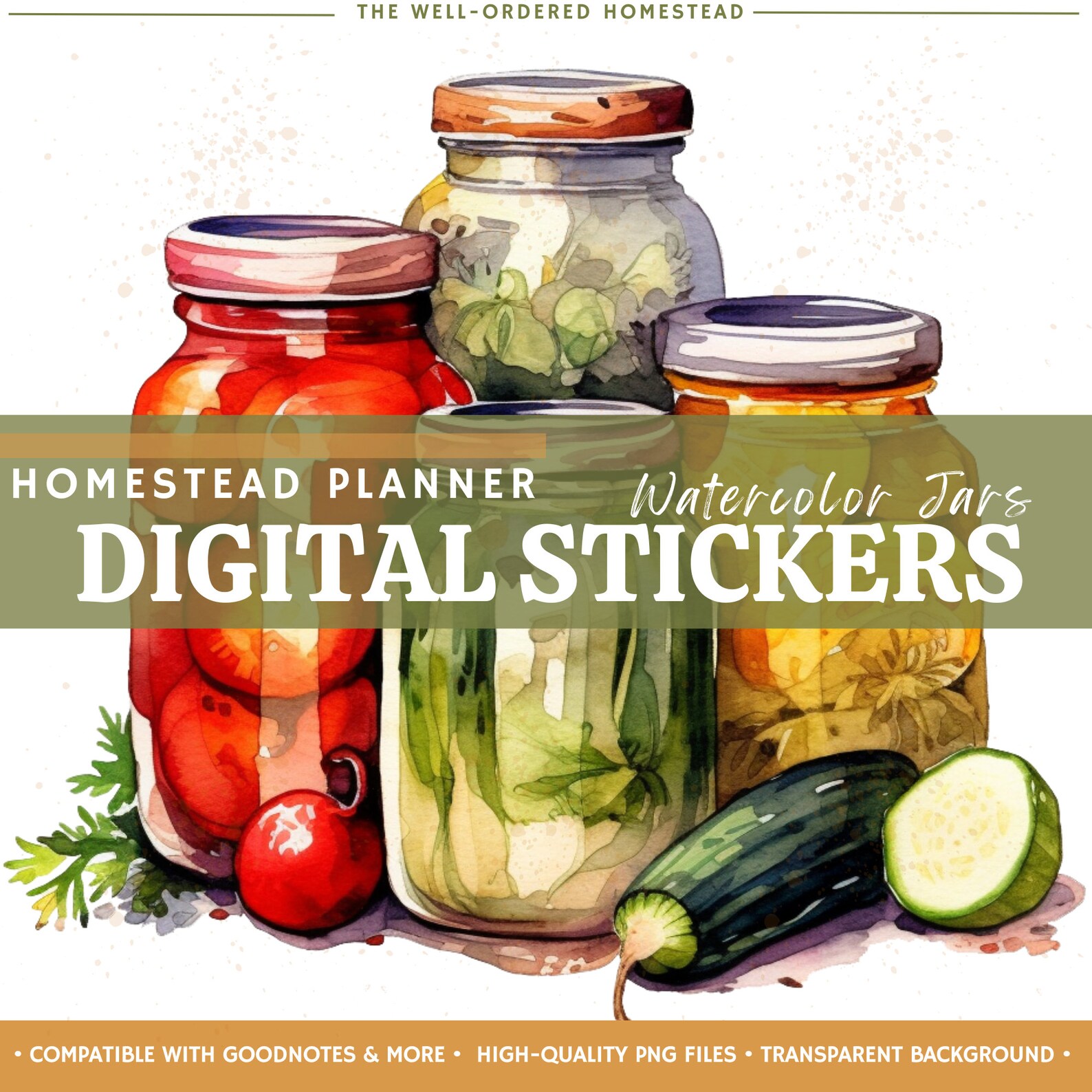 CANNING JAR STICKERS - Digital Planner Stickers - Transparent ...