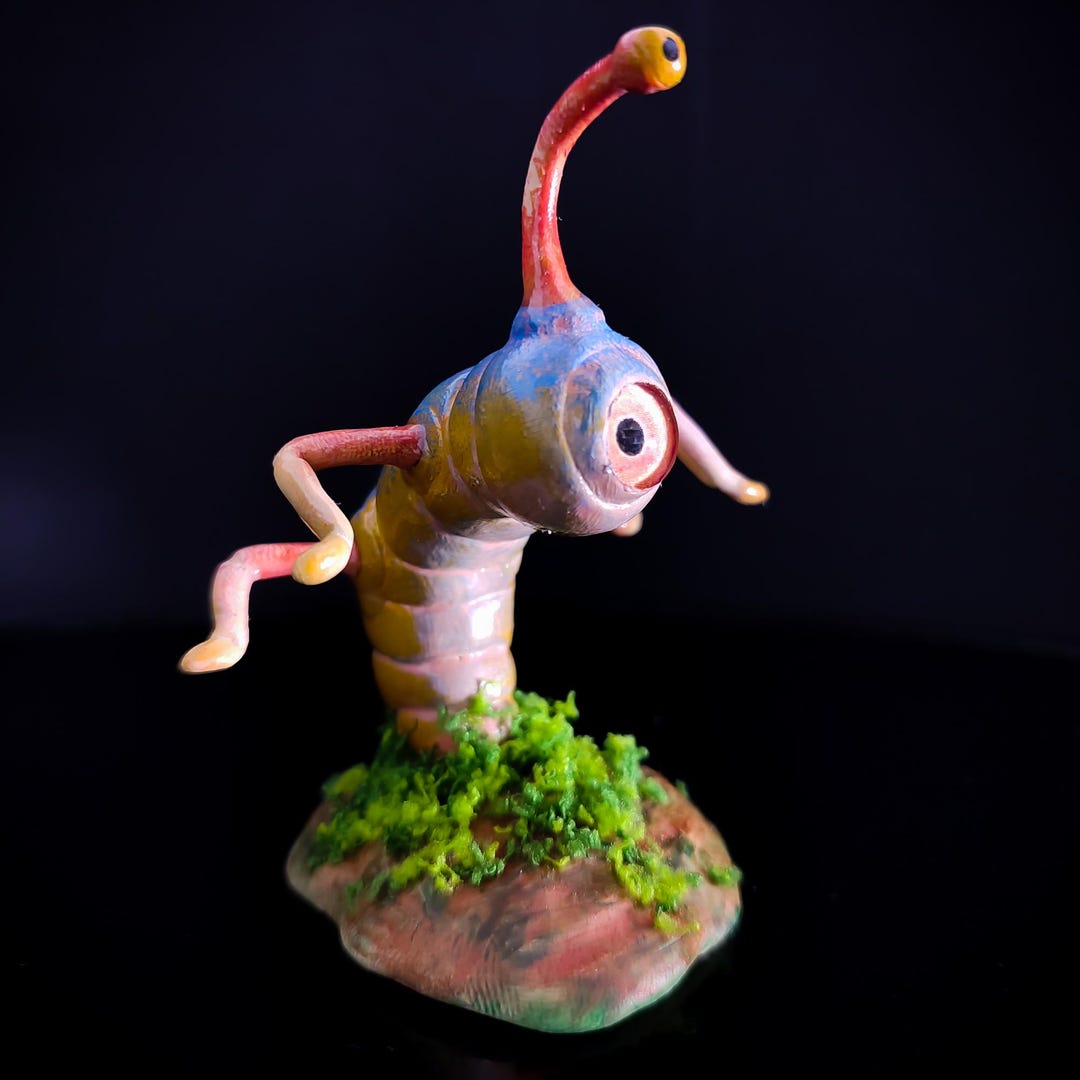 Kibble Der Wurm – Polymer Clay Alien-monster Skulptur Mit Glasauge ...