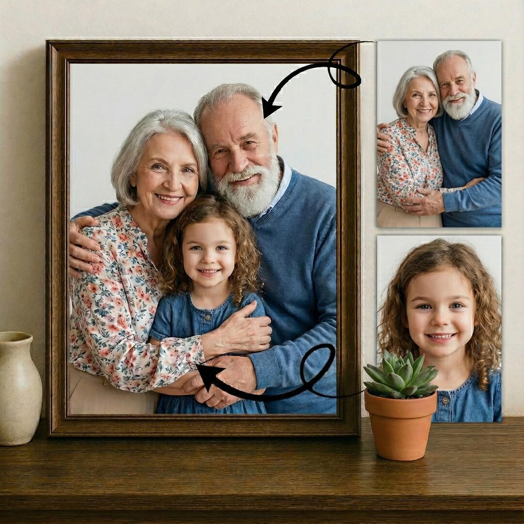 Realistic Photo Merge • Custom Memorial Portrait • Add Loved One to ...