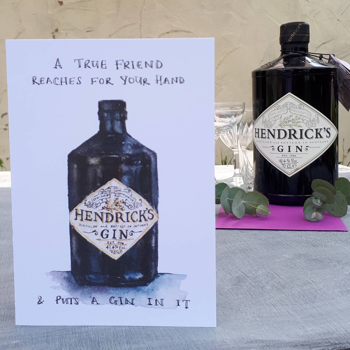 True Friends Gin Lovers Hendricks G&t /gin Card by Sarah Majury - Etsy ...