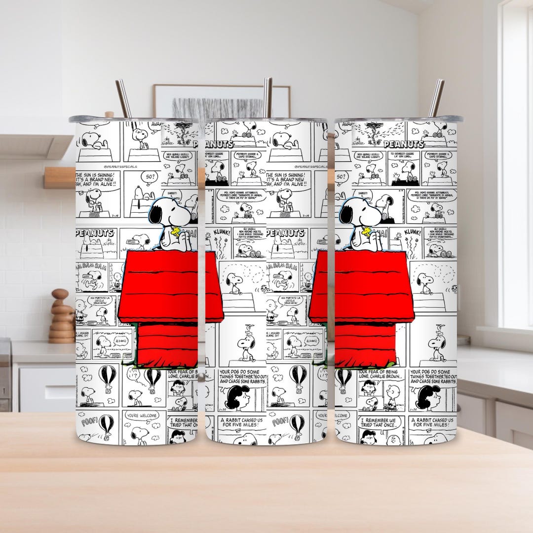 Cute Snoopy Tumbler Wrap PNG | Blue Aesthetic Peanuts Design | 20oz ...