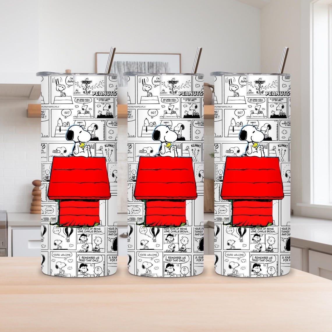 Cute Snoopy Tumbler Wrap PNG | Blue Aesthetic Peanuts Design | 20oz ...