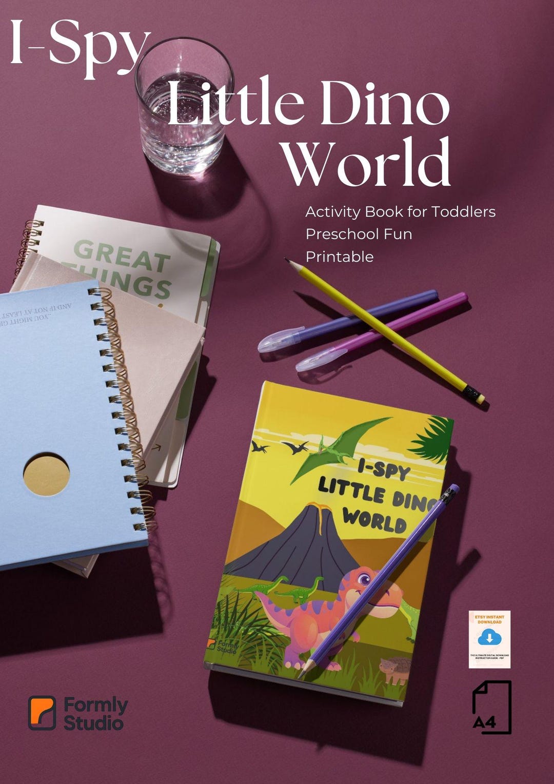 I-spy Little Dino World Printable Activity Book for Toddlers Preschool ...
