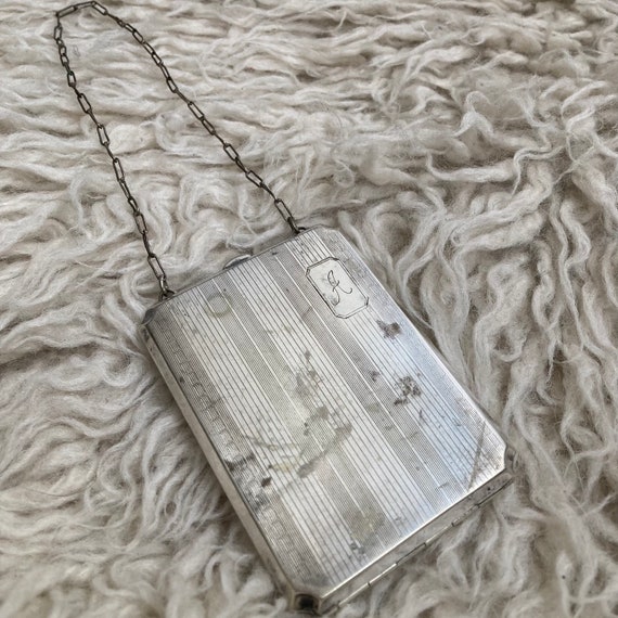 Vintage 1920s Silverplate Dance Wallet Compact Purse … - Gem