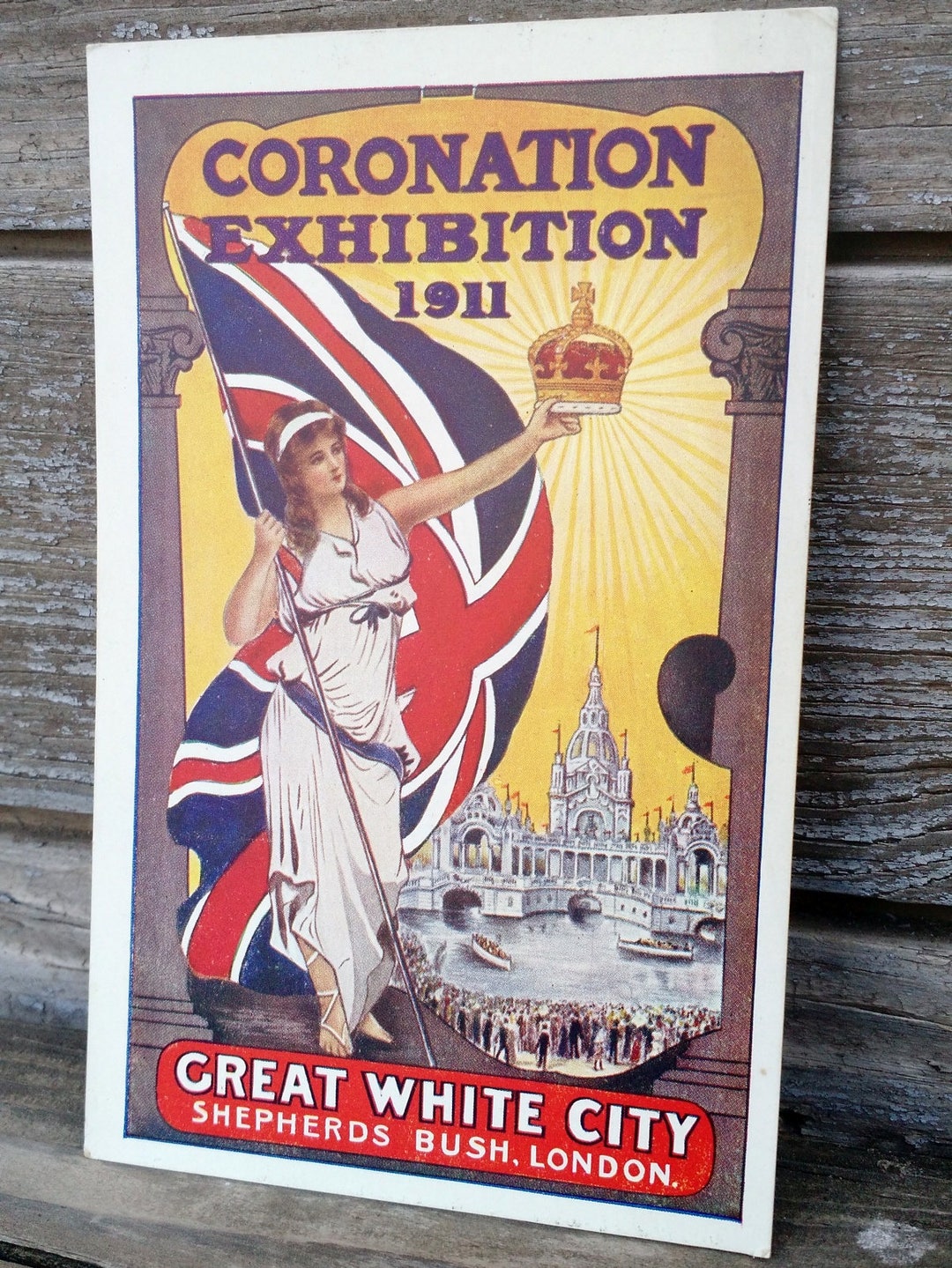 Vintage 1911 Coronation Exhibition Postcard Great White City Shepherds ...