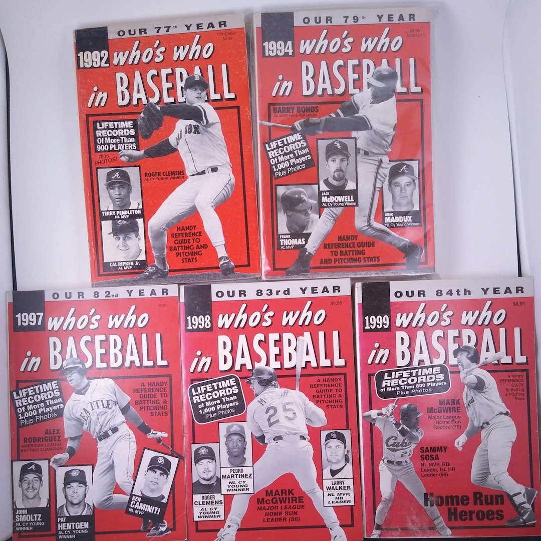 Vintage Original Who's Who in Baseball Lot of 5 Magazines, 1992, 1994 ...