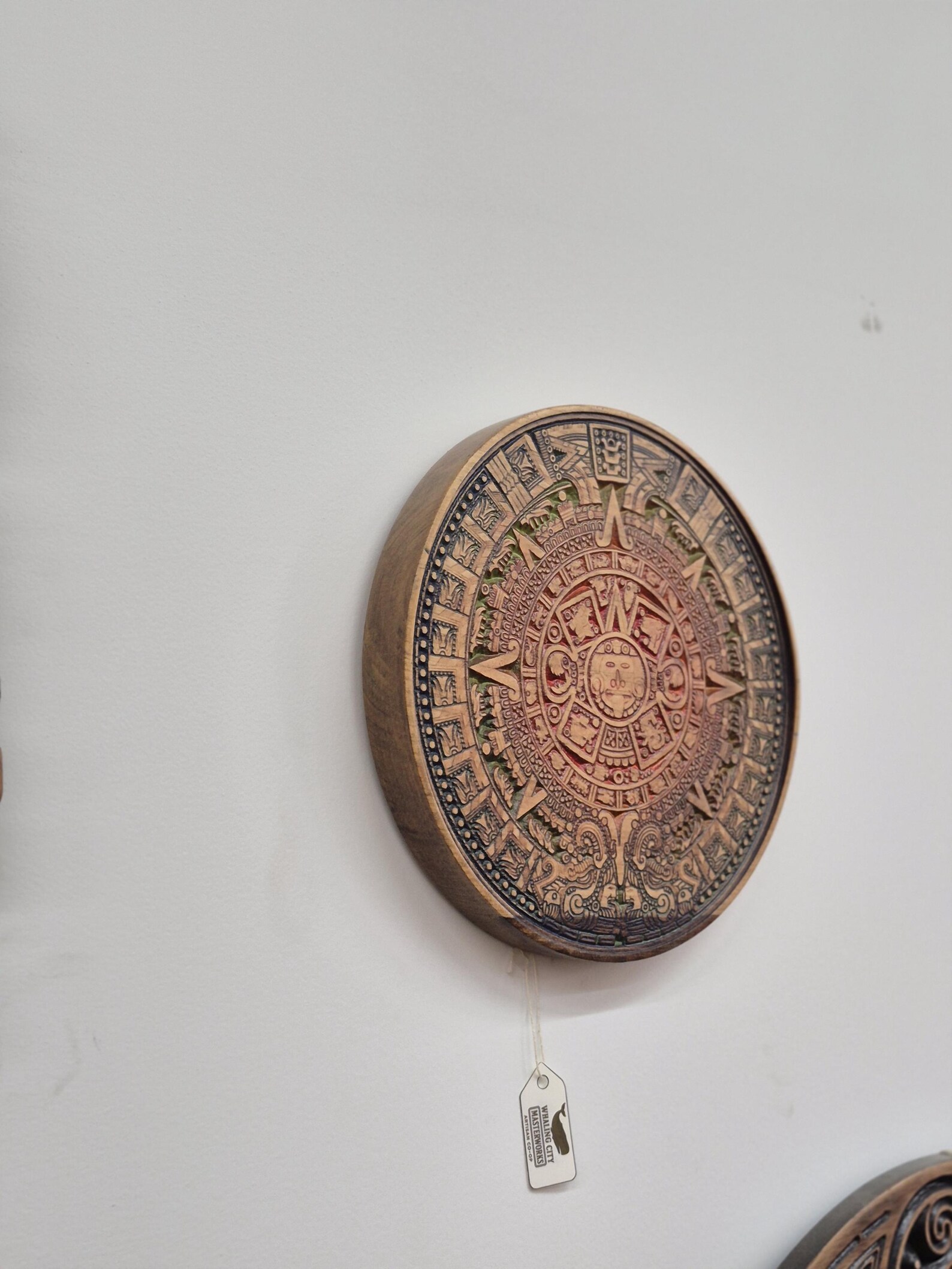 Handmade Wooden Aztec Calendar | Rustic Mesoamerican Wall Art (11 ...