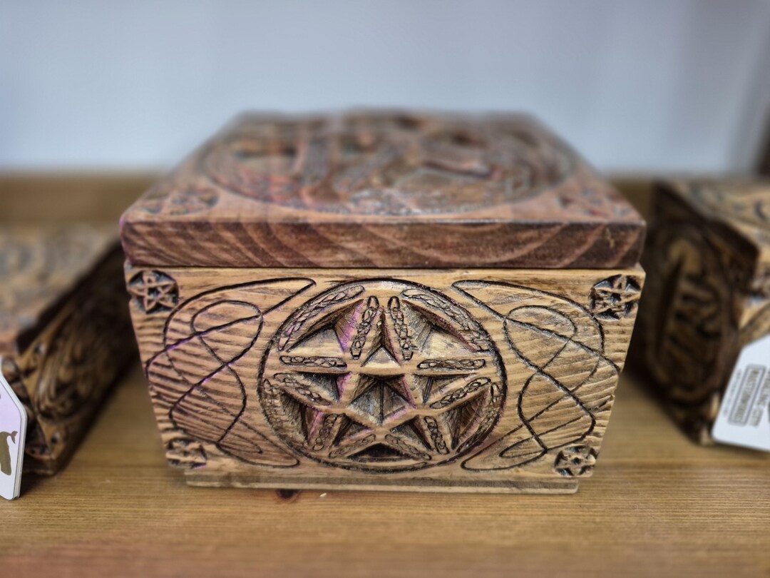 Handmade Wooden Box Pentagram Spiritual Jewelry Trinket Box - Etsy