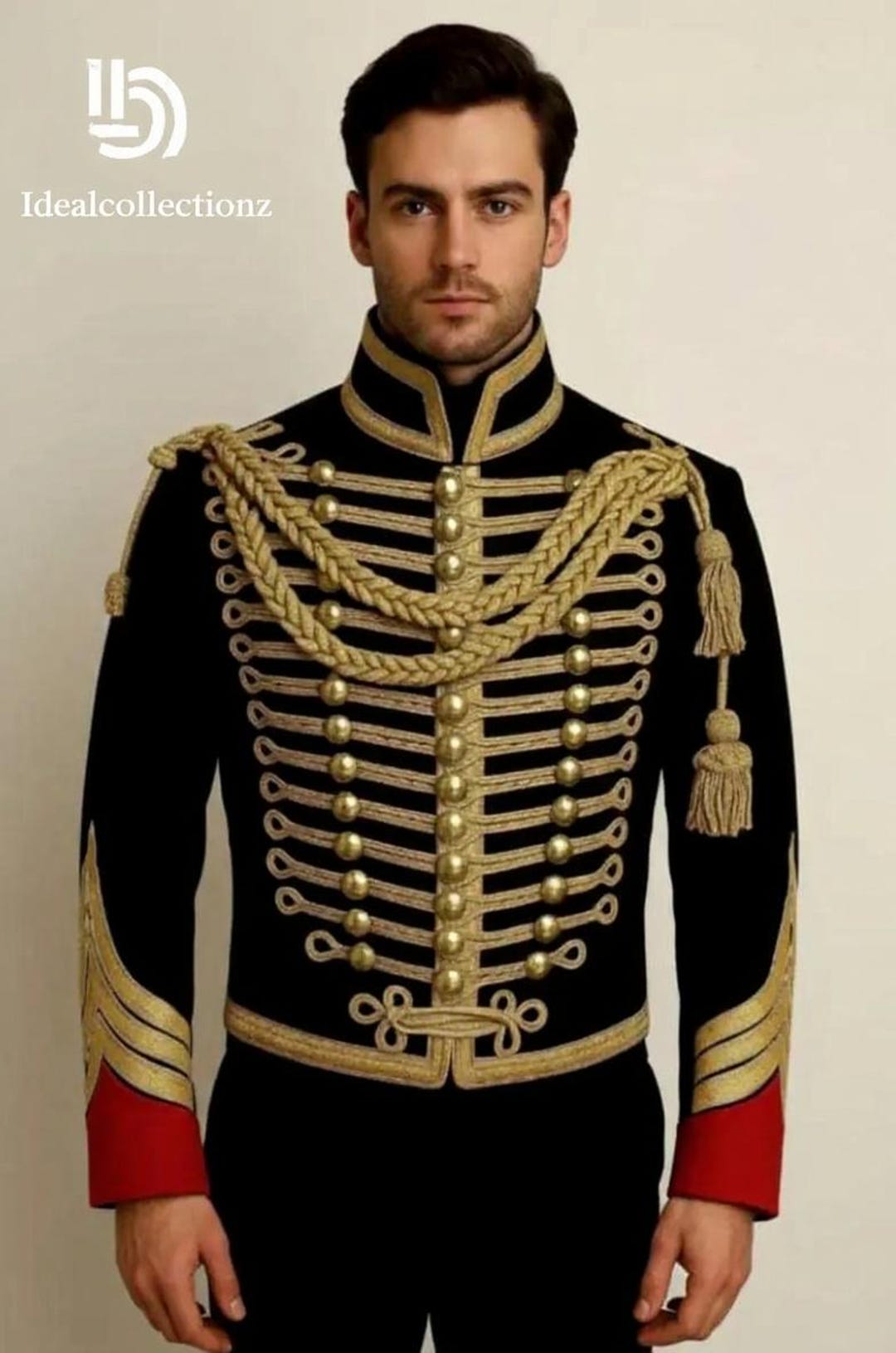 Men’s Victorian Military Jacket | Black & Gold Parade Coat | Royal ...