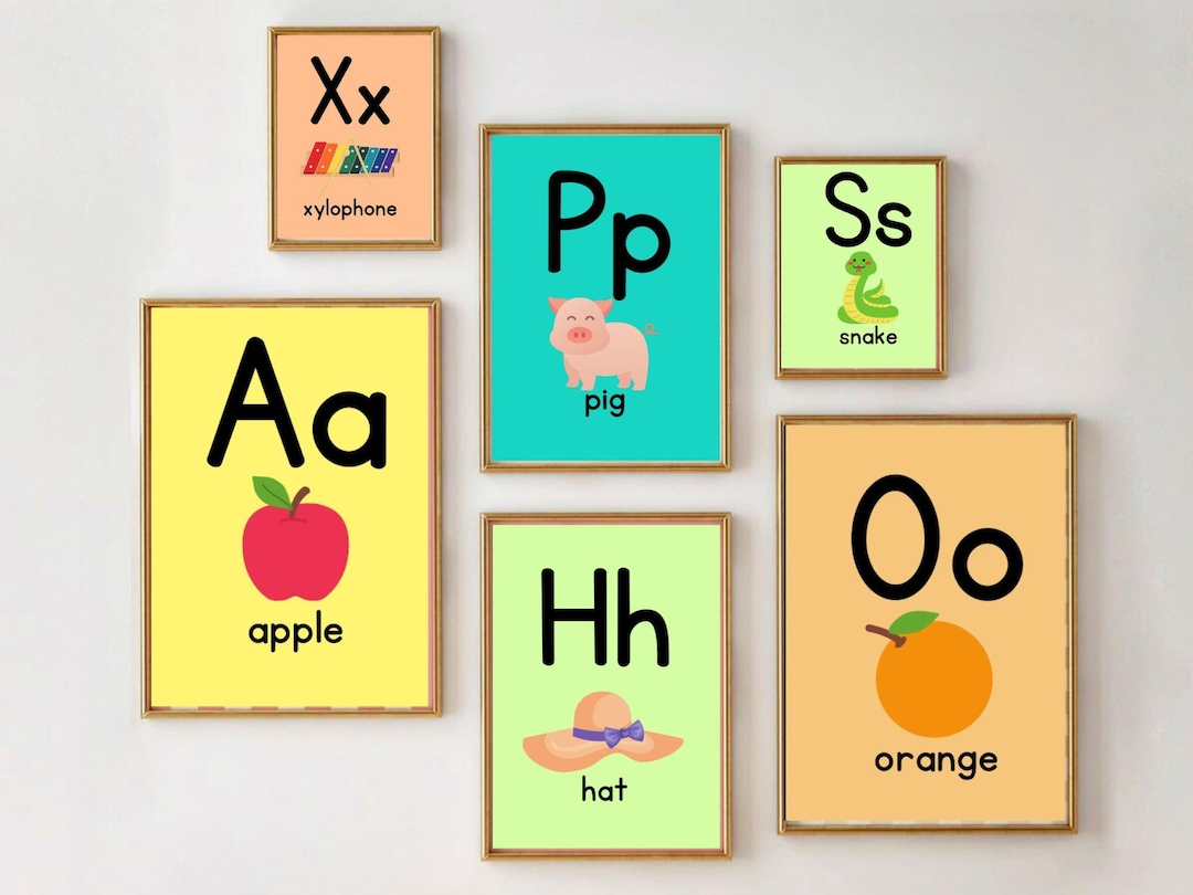 Kids Alphabets Flashcard, ABC Posters Classroom, Alphabet Poster Print ...