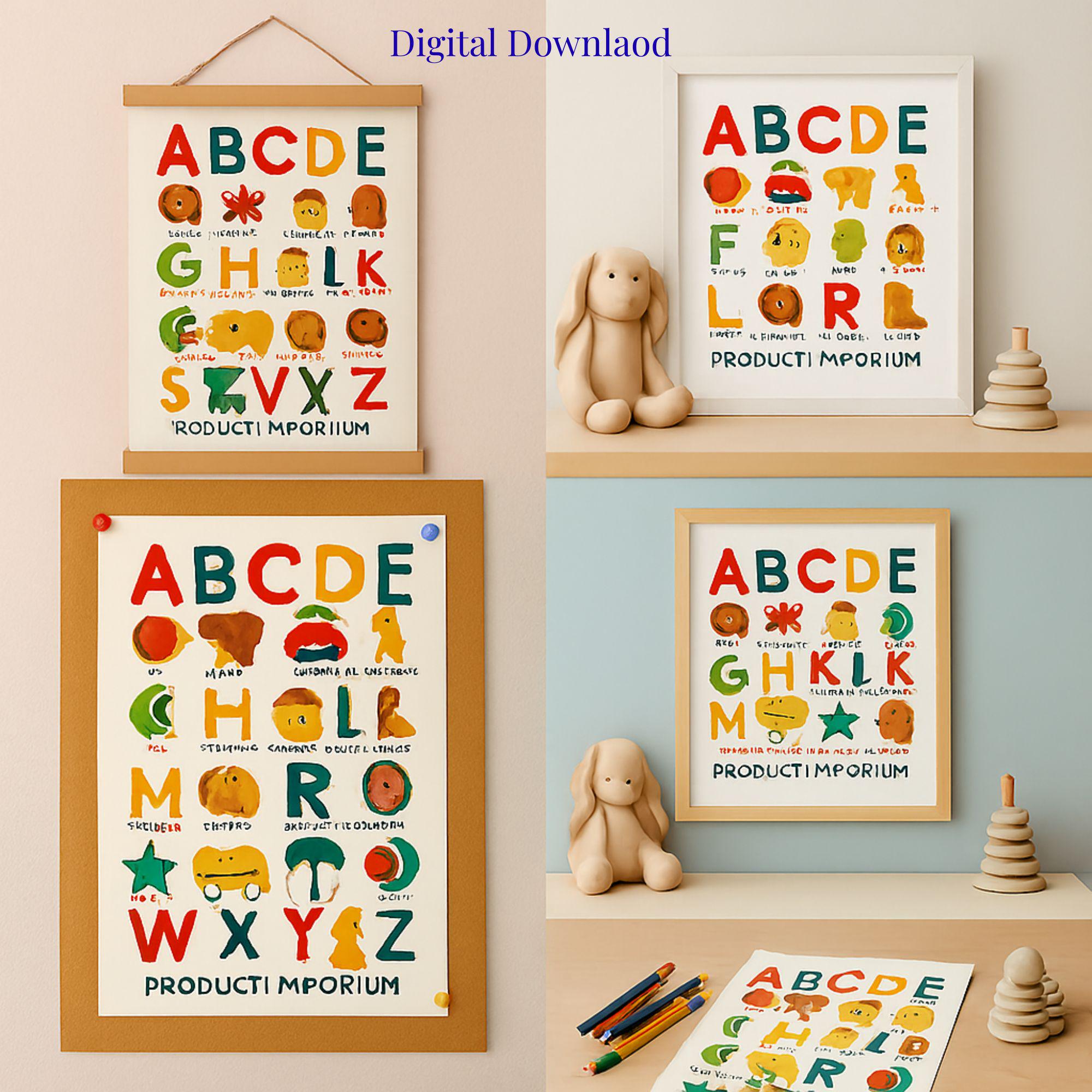 Kids Alphabets Flashcard, ABC Posters Classroom, Alphabet Poster Print ...
