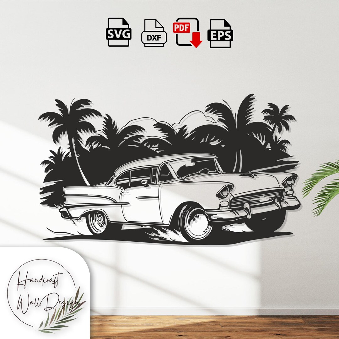 Lowrider Cars Wall Art DXF SVG Pdf Eps | Laser Cut Decor for CNC ...
