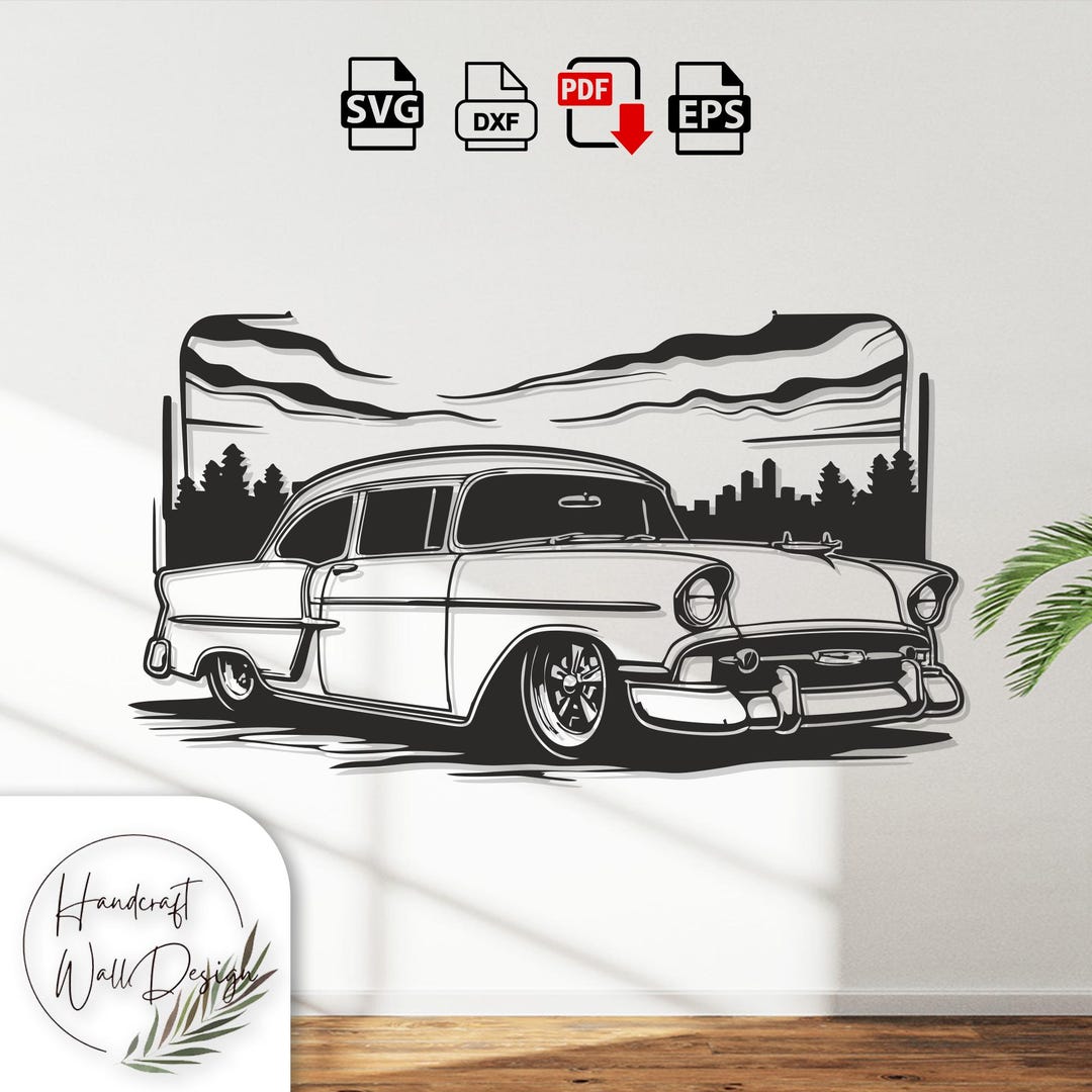 Lowrider Cars Wall Art DXF SVG Pdf Eps | Laser Cut Decor for CNC ...