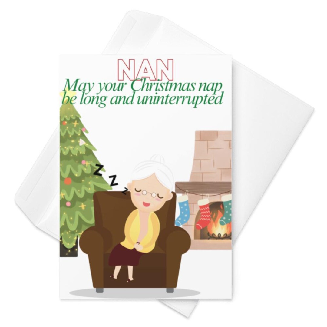 Nan Christmas Nap Greeting Cards | Grandma Holiday Card, Funny Nana ...
