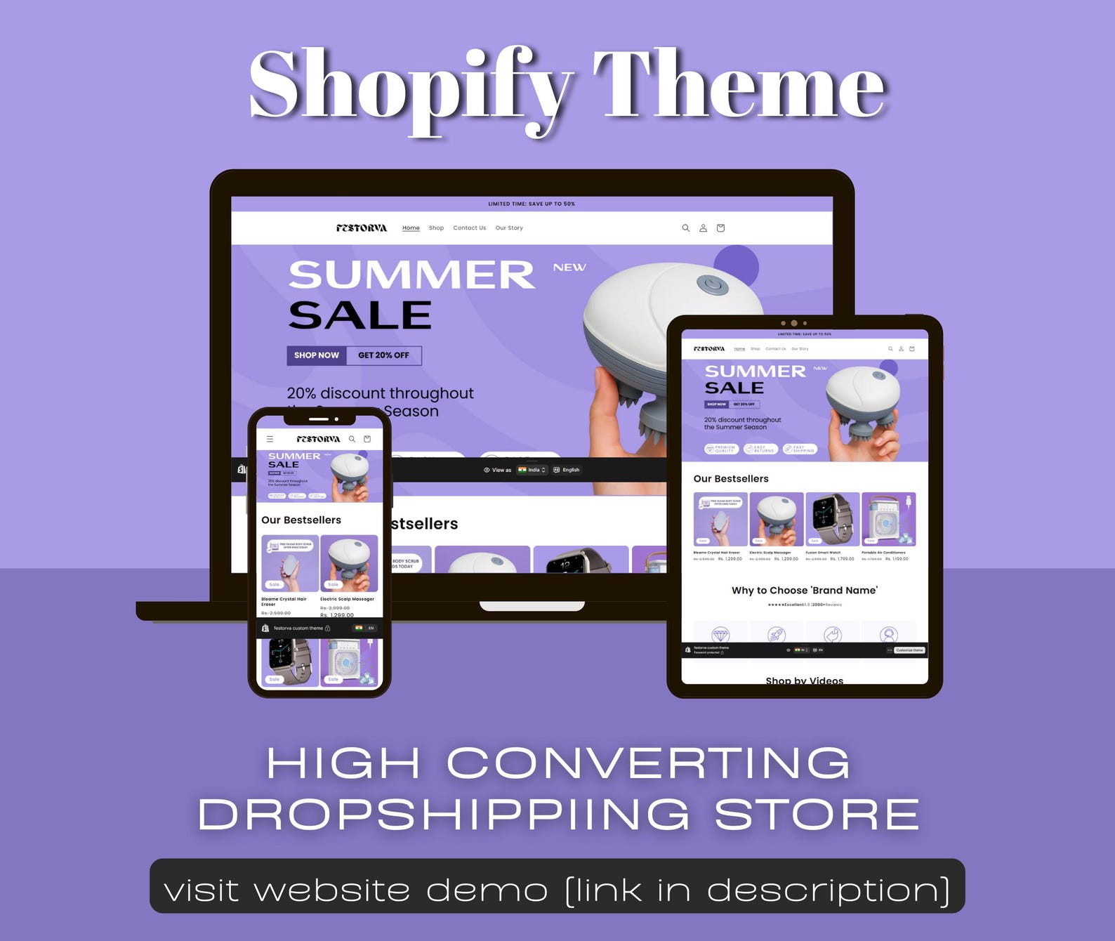 Festrova- Shopify Store Template With High Converting Product Page - Etsy