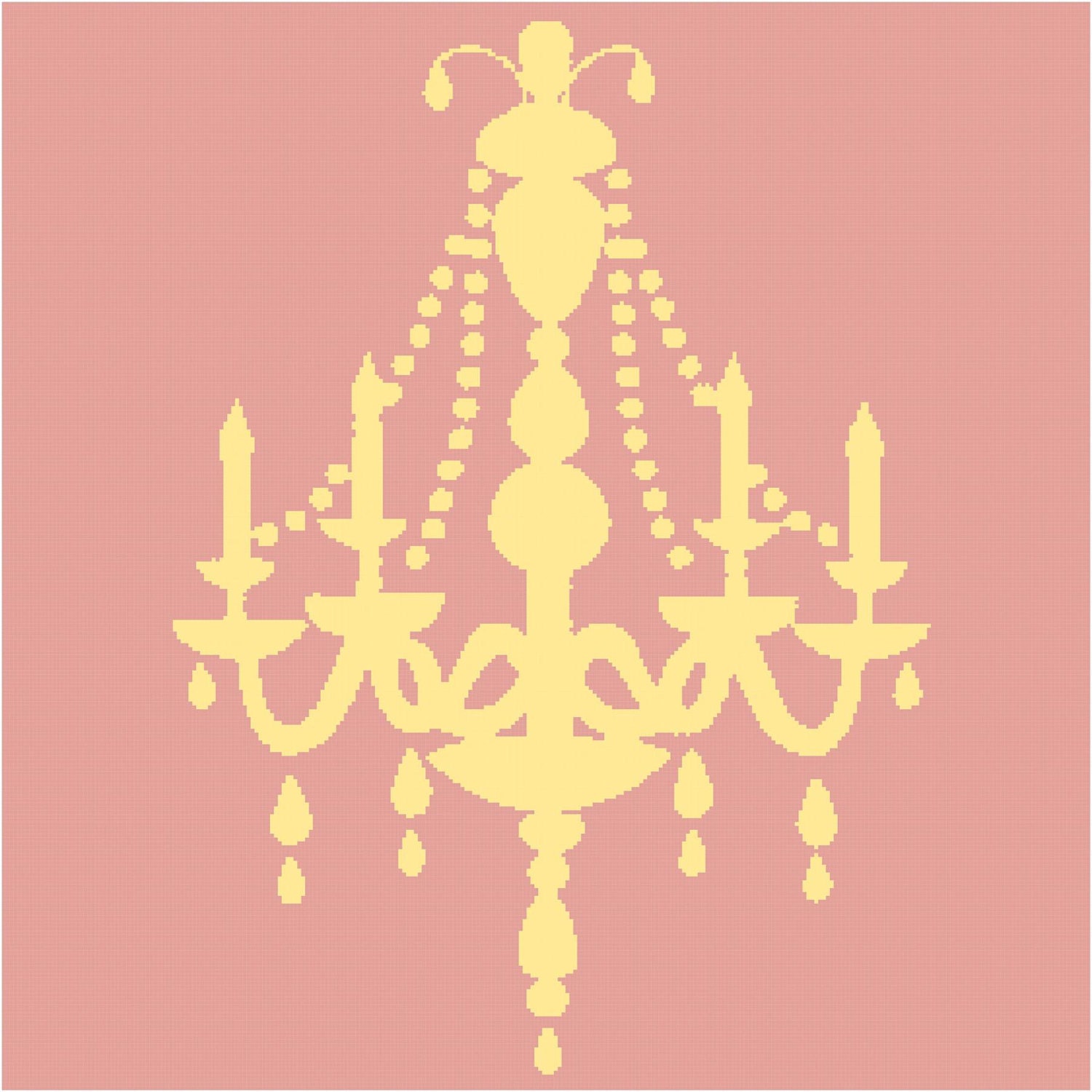 Cross Stitch Pattern - Chandelier Silhouette 4 - PDF - Instant Digital ...