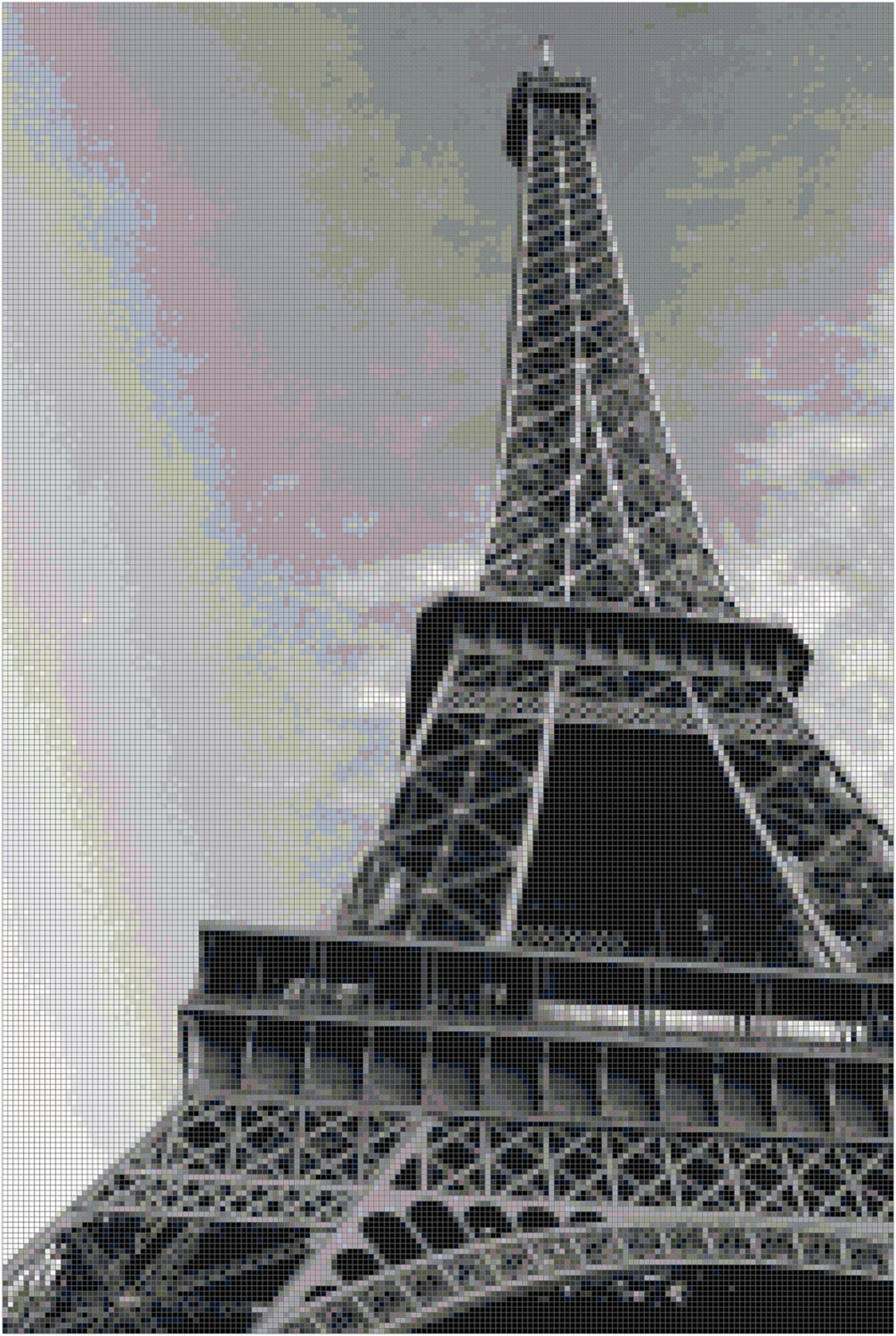 Cross Stitch Pattern - Eiffel Tower 1 - PDF - Instant Digital Download ...