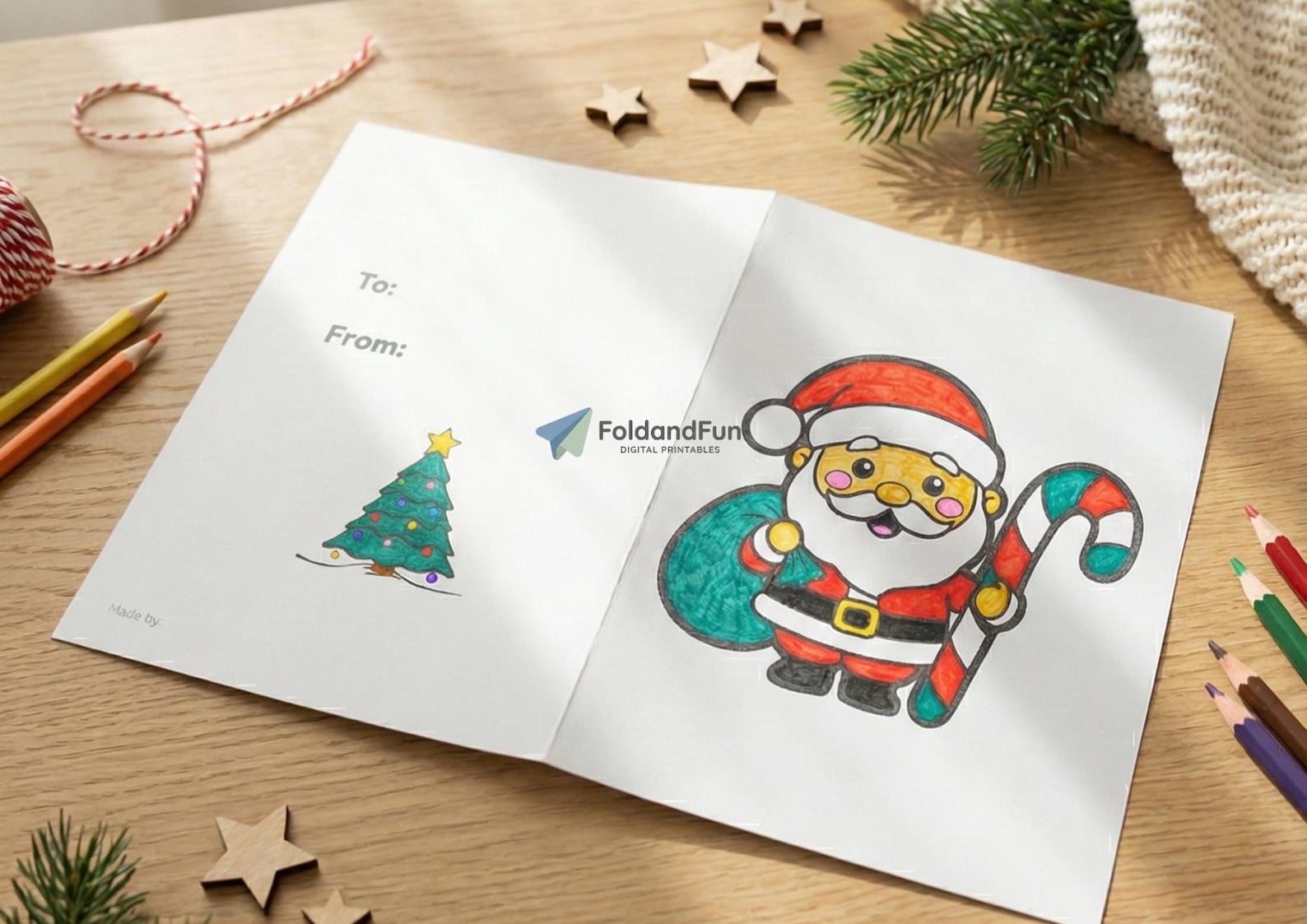 Printable Christmas Cards, DIY Activity, Digital Download (15 PDF ...