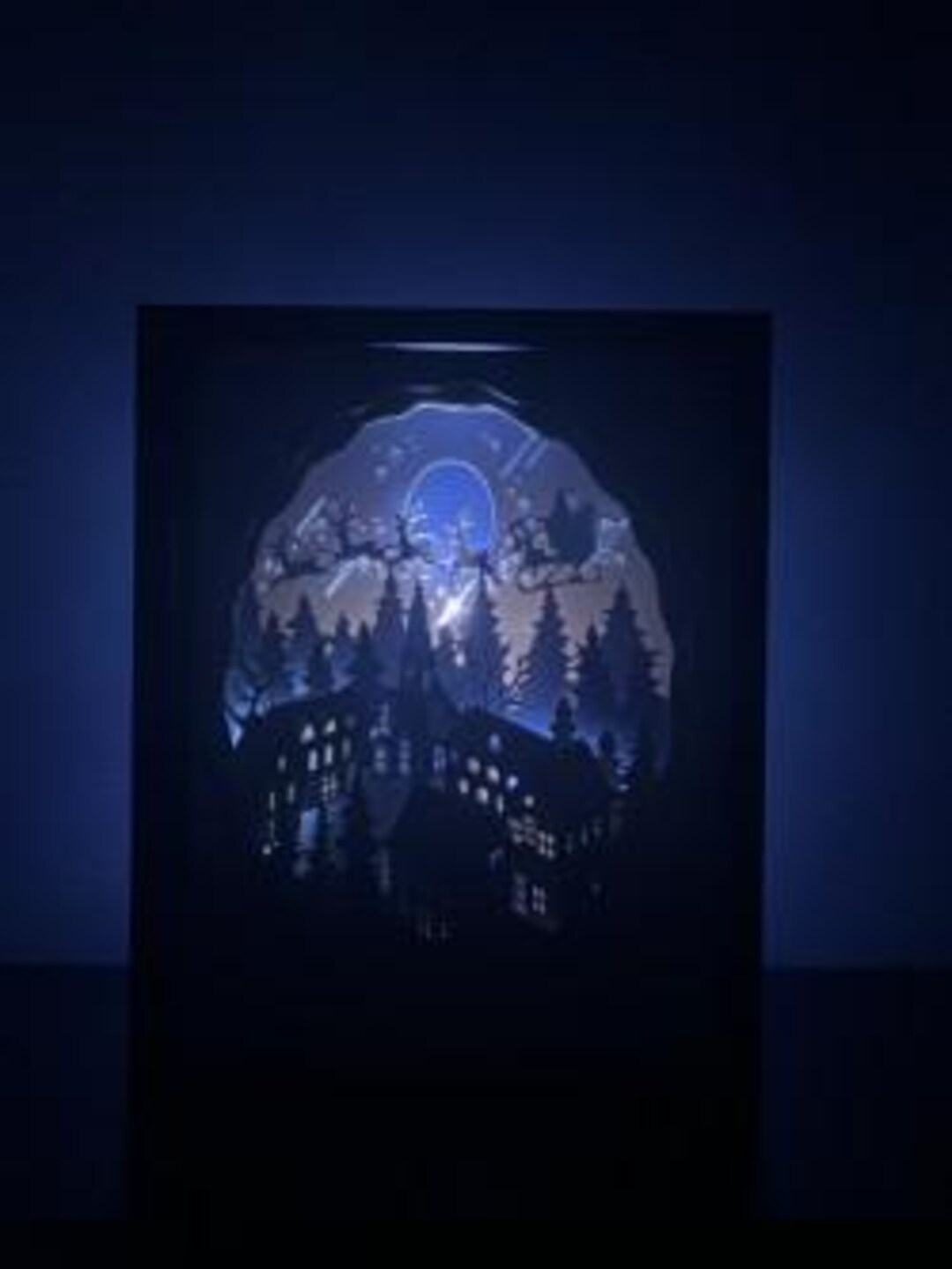 3D Printed Santa Christmas Village Shadowbox – LED Lighted Holiday ...