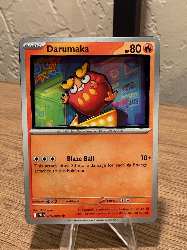 Handcrafted Darumaka 3D Pokémon Card – Display Collectible - Etsy