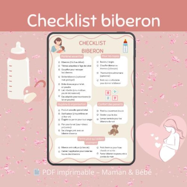 Baby Bottle Checklist PDF – Baby Essentials List – Printable for New ...