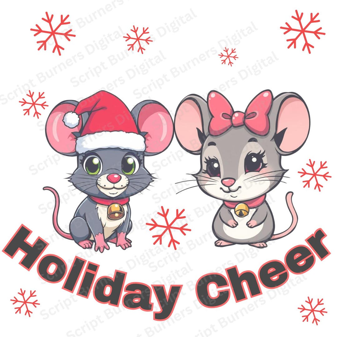 Christmas Mice Holiday Cheer PNG - Etsy