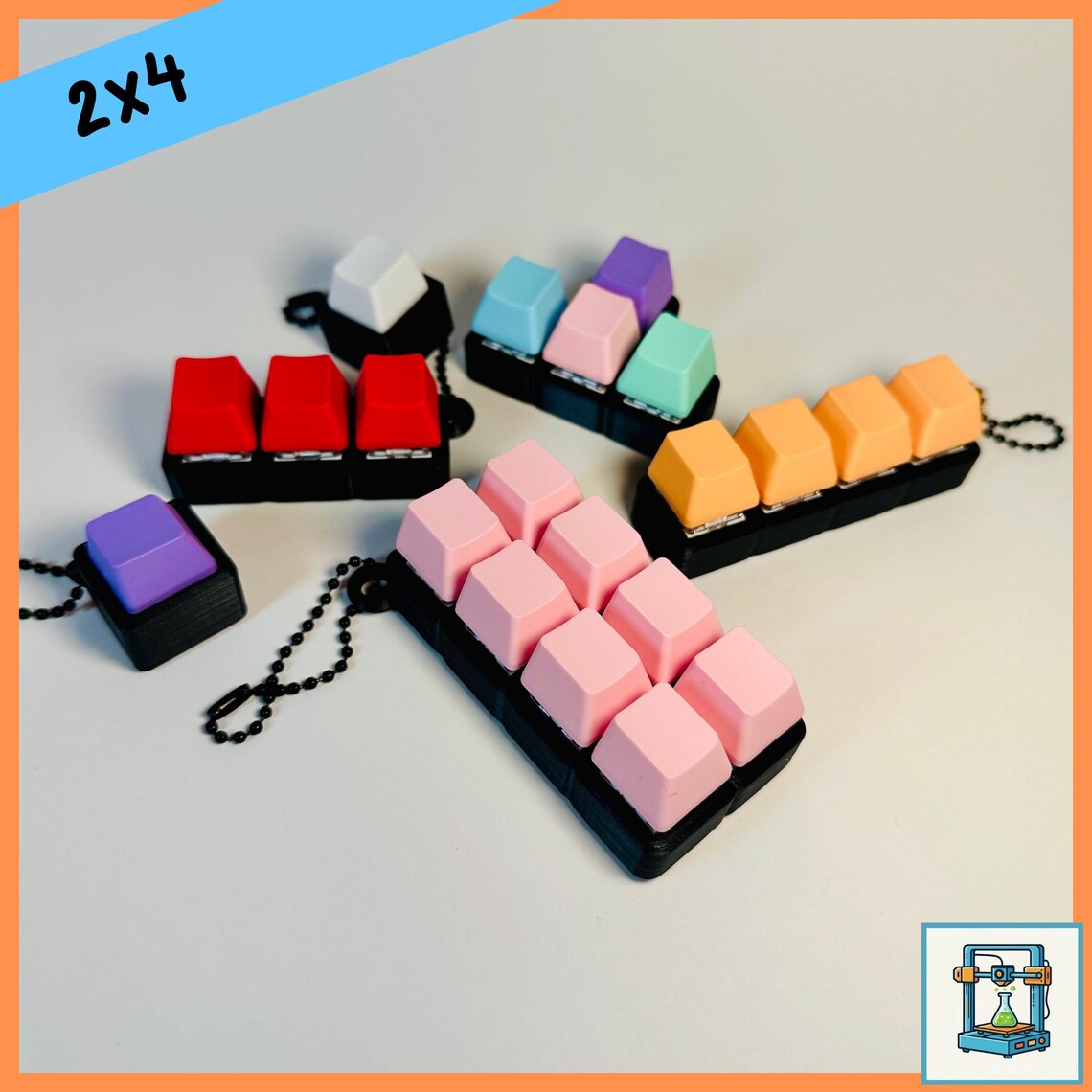 Fidget Keyboard Clicker 2x4 - ASMR Sensory Stress Relief Toy - Fidget ...