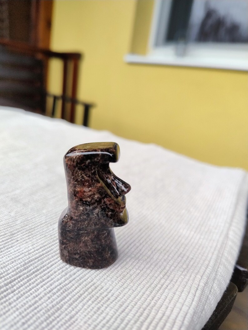Soapstone Moai Head – Hand Carved Easter Island Style Sculpture ...