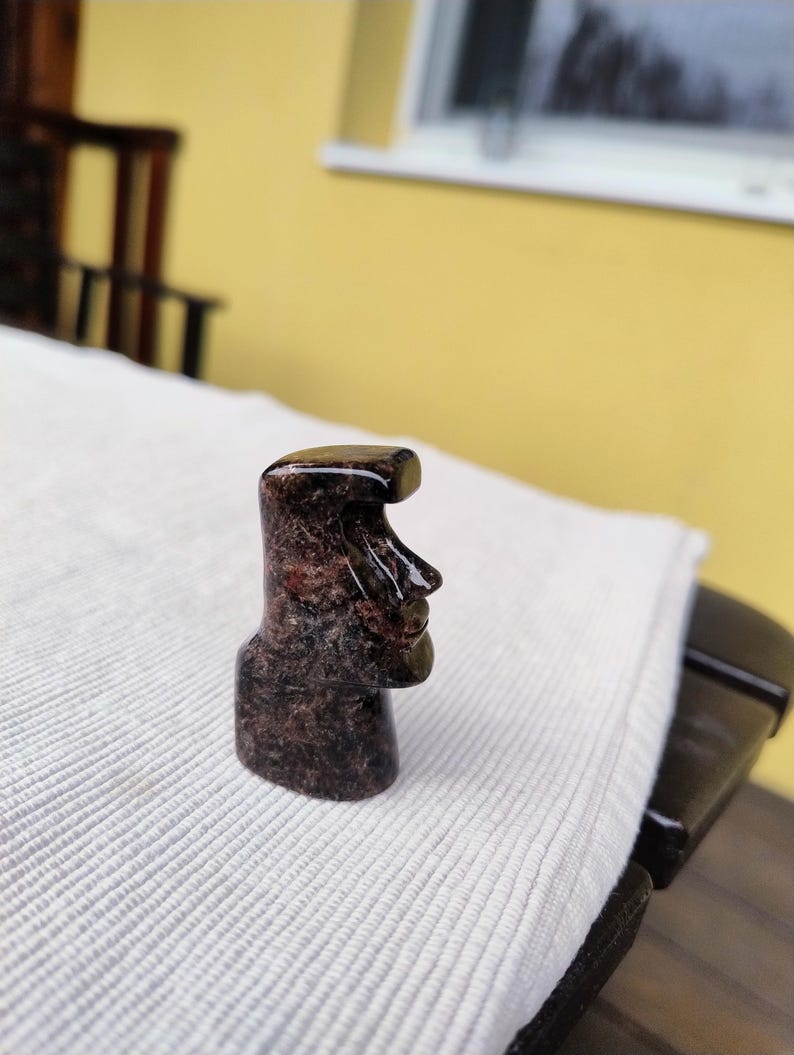 Soapstone Moai Head – Hand Carved Easter Island Style Sculpture ...