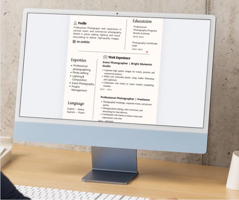 Two Resume Templates | Editable One-page Cvs | Canva PDF - Etsy