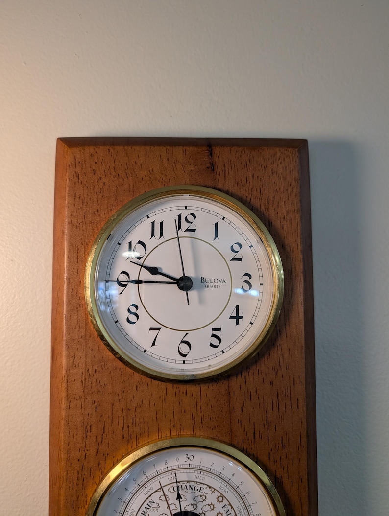 Vintage Bulova Weather Station Clock, Barometer, Thermometer ...
