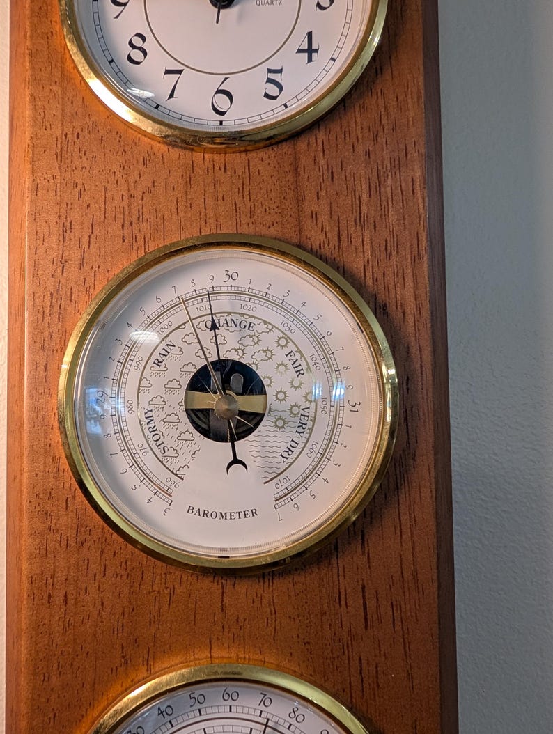 Vintage Bulova Weather Station Clock, Barometer, Thermometer ...