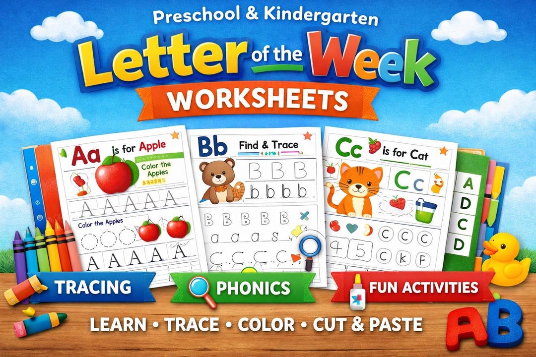 Letter of the Week Worksheets, Alphabet Busy Book Printable PDF ...