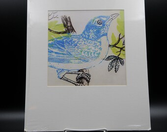 Woodblock Bird Print | Etsy