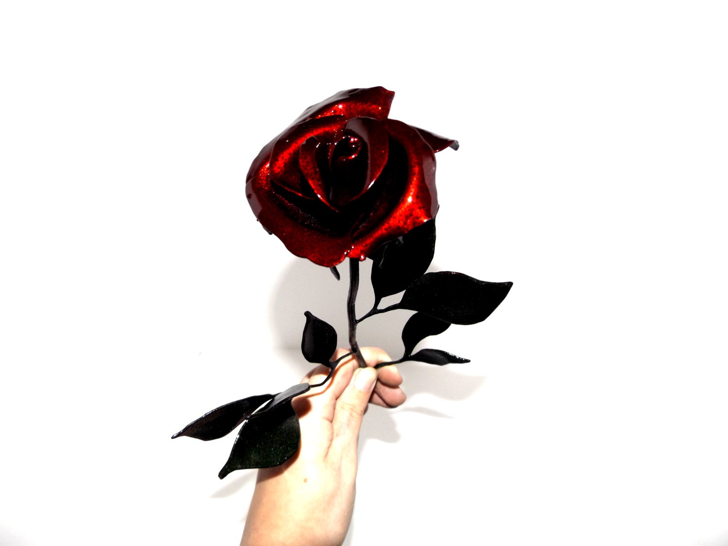 Metal Hand Crafted Long Stem Rose - Valentine's Day Rose - Romantic ...