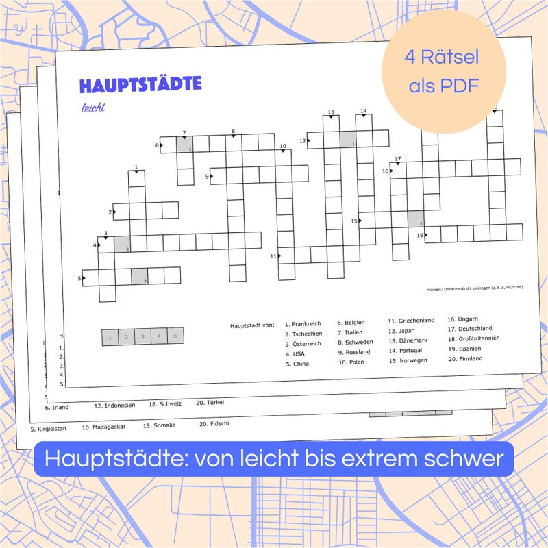 Capital Cities Puzzles - Etsy