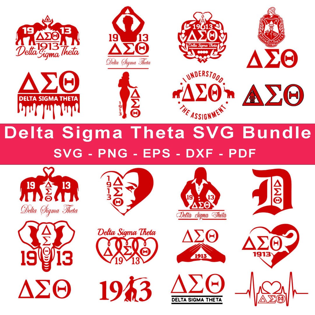 Delta Sigma Theta SVG Bundle, 1913 Hand Sign Cut File, AEO Clipart PNG ...