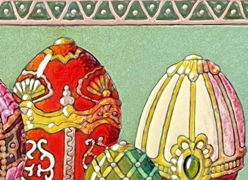Imperial Ornament Eggs – Original Enamel Painting – Fabergé Inspired ...