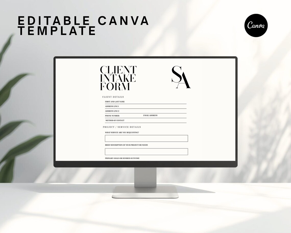 Canva Client Intake Template | Printable, Customizable, Editable | for ...
