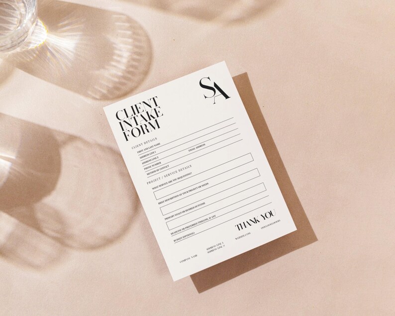 Canva Client Intake Template | Printable, Customizable, Editable | for ...